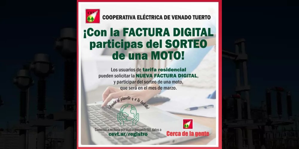 Con la FACTURA DIGITAL participas del SORTEO de una MOTO